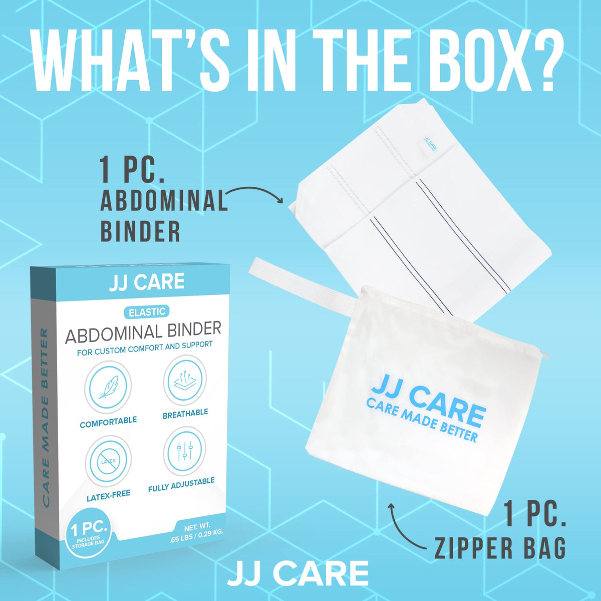 Jj Care Abdominal Binder 30 45 Inches Waist Breathable Fabric C S Jj Care Usa