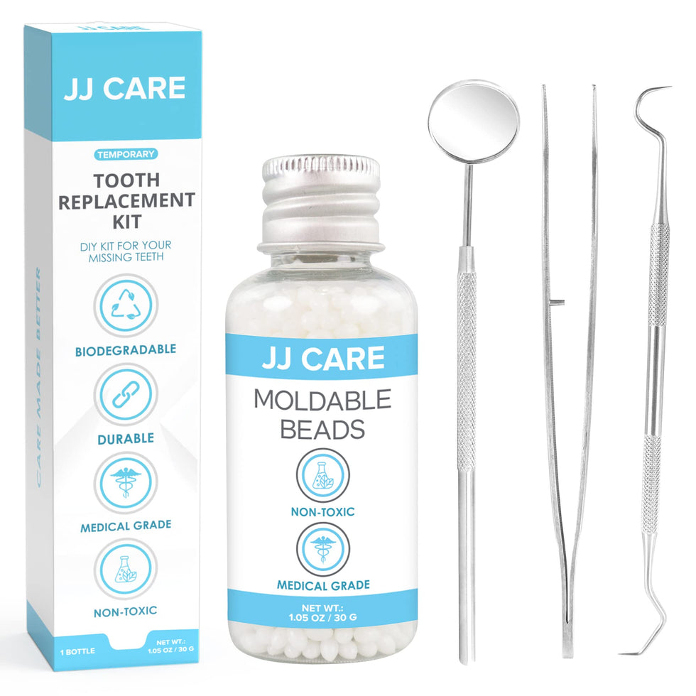 JJ CARE Temporary Tooth Replacement Kit with Dental Tools, Moldable Th ...