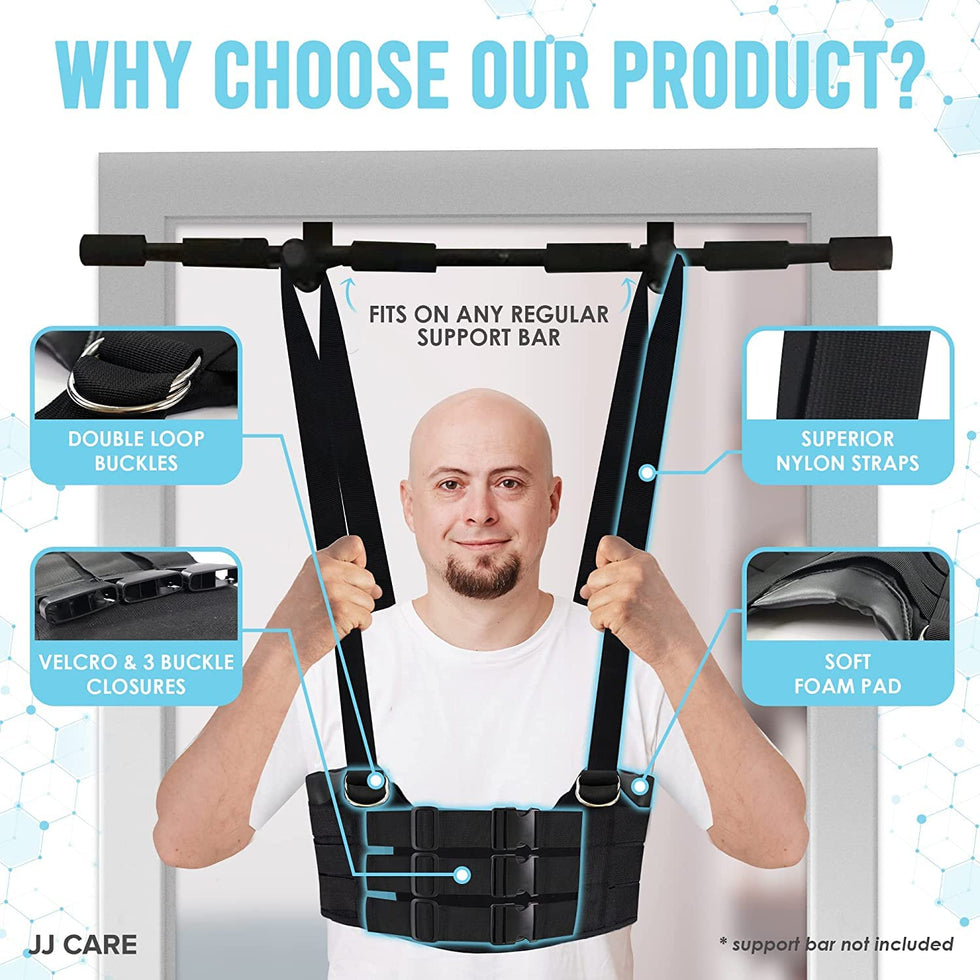 JJ CARE Spinal Decompression Harness, Hanging Upside down Back Stretch ...