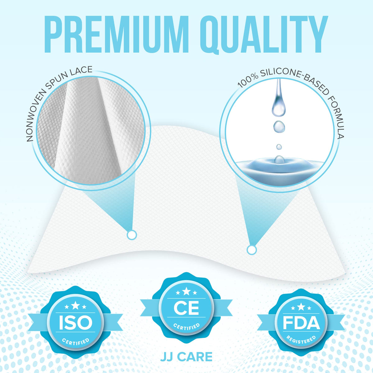 JJ CARE Adhesive Remover Wipes [Pack of 50] 6”x7 Inches, Large Stoma W ...