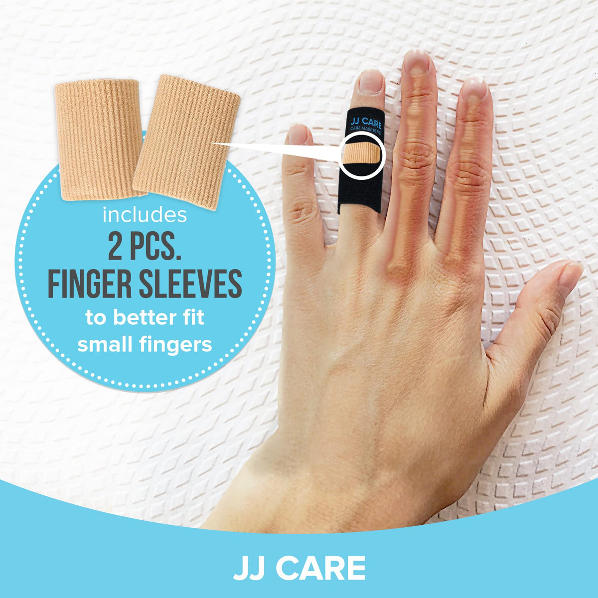 JJ CARE Trigger Finger Splint for Middle Finger with Sleeves - Pack of ...