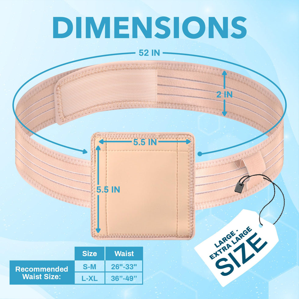 JJ CARE Feeding Tube Belt (Large), Breathable PEG Tube Belt, Nylon Fab ...