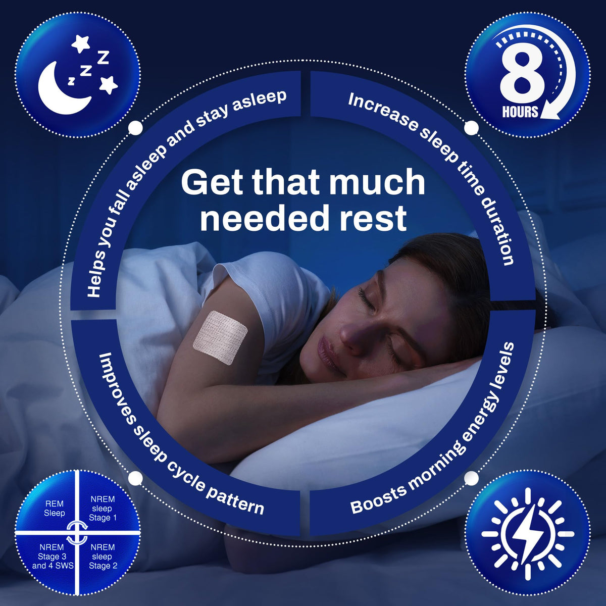 JJ CARE Sleep Patches 30 PCS, Sleep Aids for Adults Extra Strength, Na ...