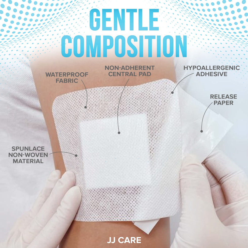 JJ CARE [Pack of 50] Waterproof Adhesive Island Dressing 4” x 4”, Ster – JJ CARE USA